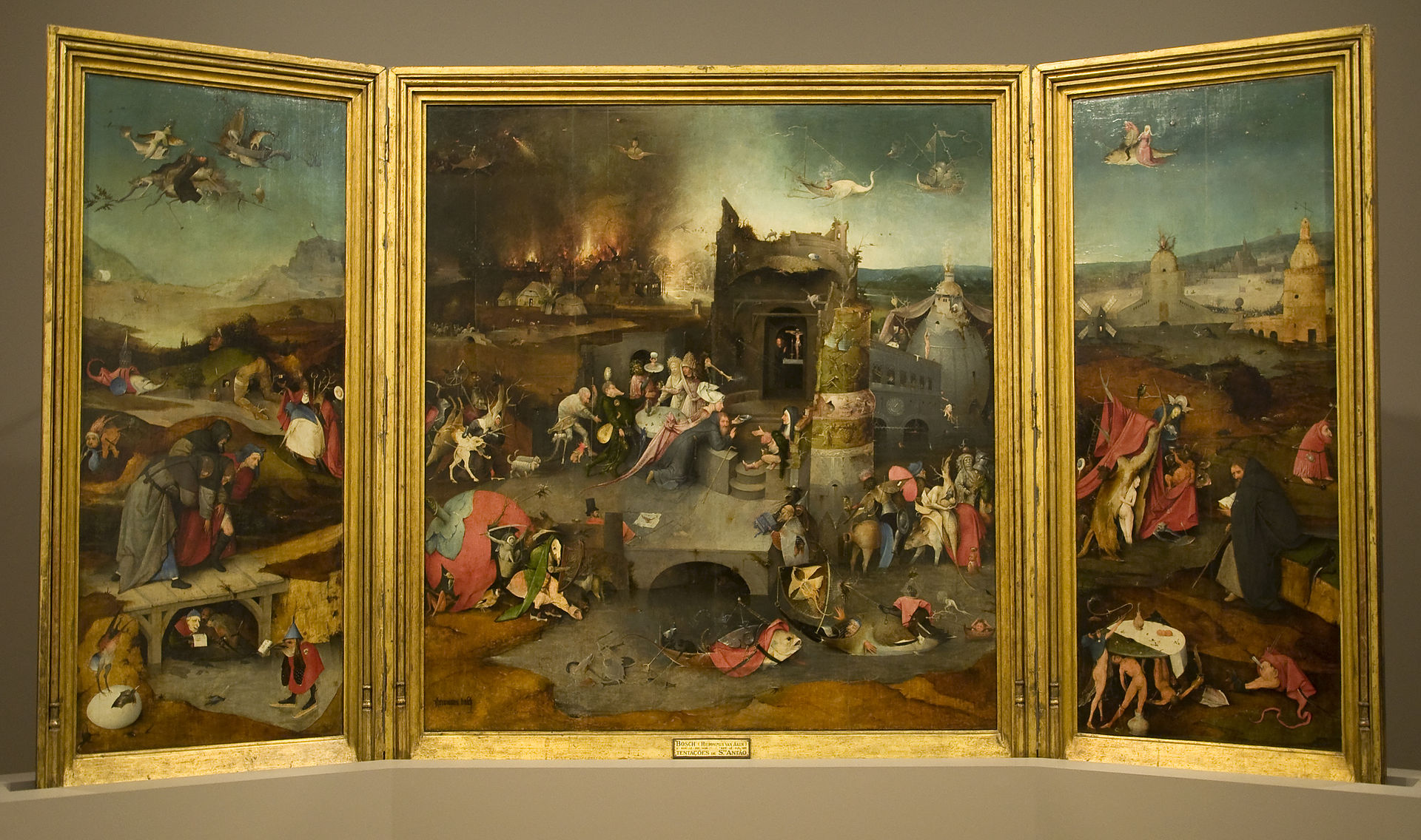Triptych of the Temptation of St. Anthony (1501): Surreal world of Bosch