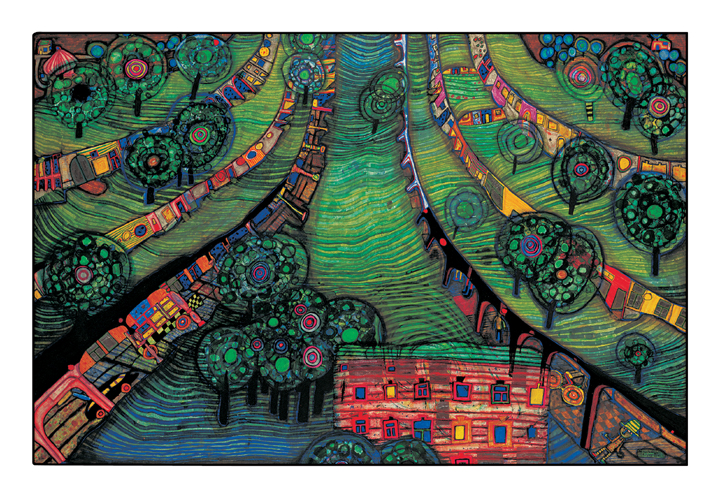 Exploring Green Town by Friedensreich Hundertwasser