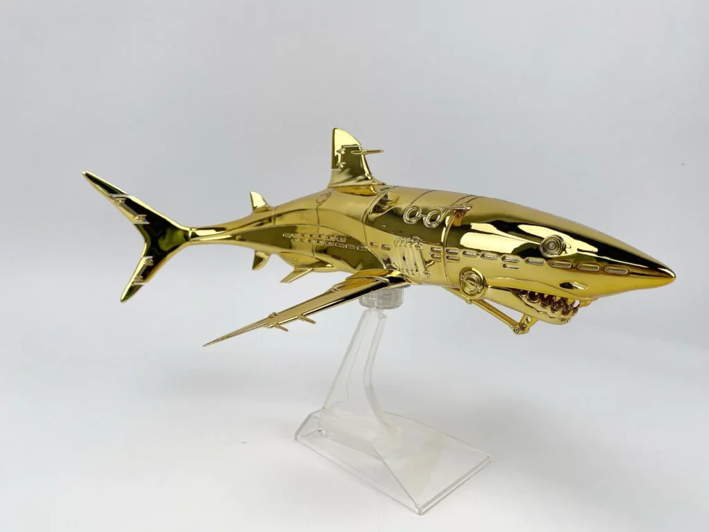 Unveiling the Masterpiece: Shark (Golden) by Hajime Sorayama