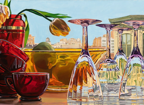 Exploring Red and Gold by Janet Fish: A Fusion of Color and Light