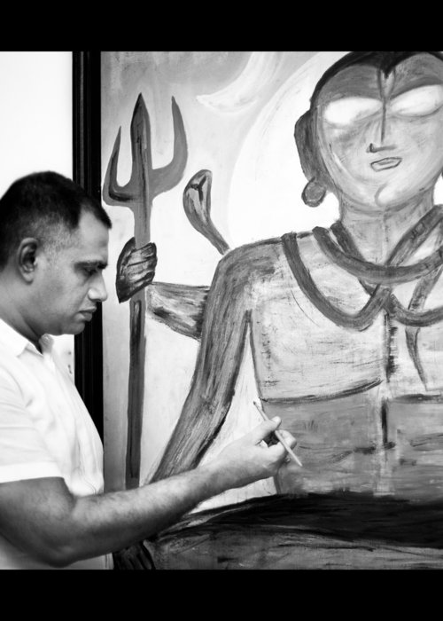 Maa Katyayani by Jay Menon (2018) : Painting Oil, Ink on Canvas - Singulart