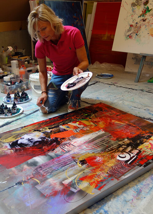 be my Valentine by Simone Monney (2022) : Painting Acrylic, Collage on ...