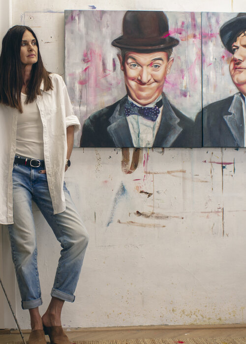 "Romy - Swimming Pool" by Marion Rauter (2022) : Painting Oil, Chalk on ...