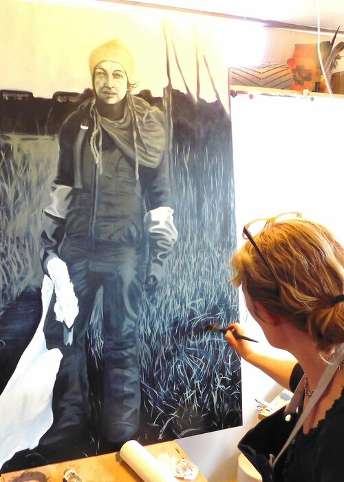 Nina and the swan - SOLD - by Risum Anne (2016) : Painting Oil on ...