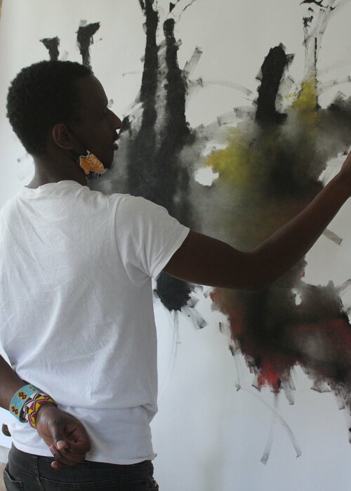 Beings IX by Lemek Sompoika (2020) : Work on Paper Pastel, Pencil on ...