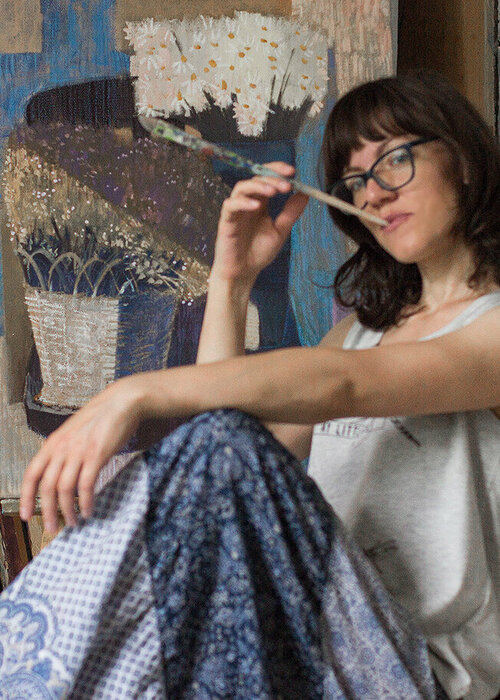 Redhead - girl, sexy, metamodern, modern by Katya Schepina (2022) : Painting Acrylic, Oil on ...