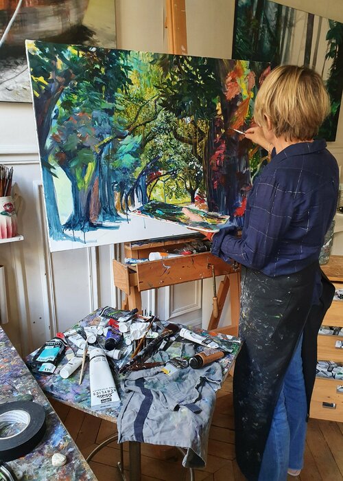 Jungle rouge by Sylvie Lavenac - Bouliet (2022) : Painting Acrylic on ...
