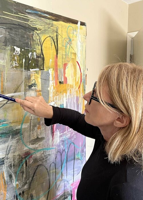 DAY AT THE BEACH by Irenka Kudlicki (2022) : Painting Acrylic, Pencil ...