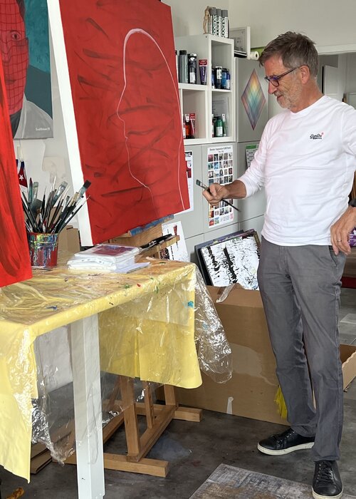 Euphorie by Gerd Rehme (2019) : Painting Pen, Staining on Canvas ...