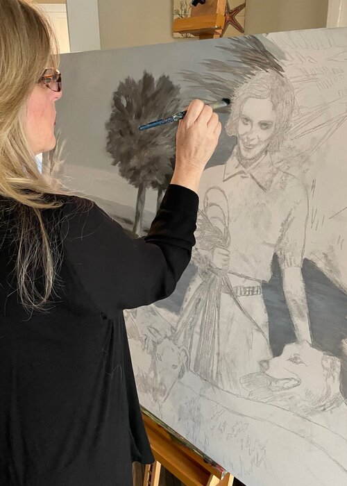 Moonlight and fireflies by Dawn Nagle (2025) : Painting Acrylic on ...