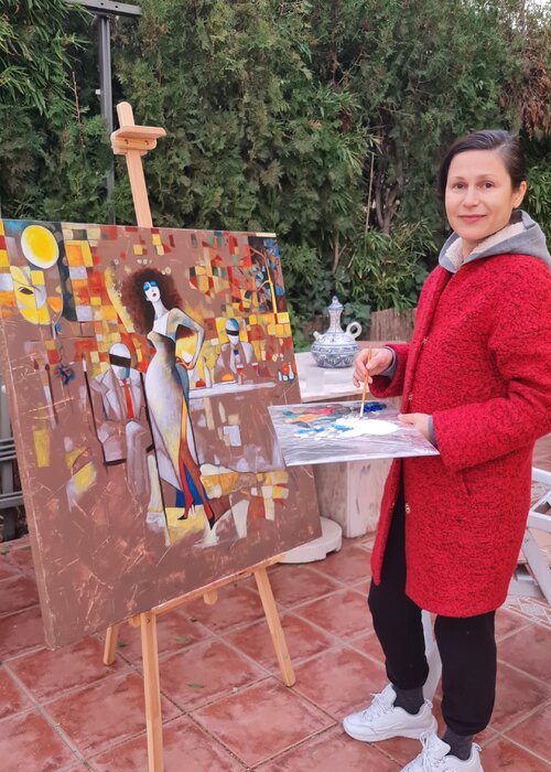 Cafe by Natalya Gripas (2023) : Painting Oil on Canvas - Singulart