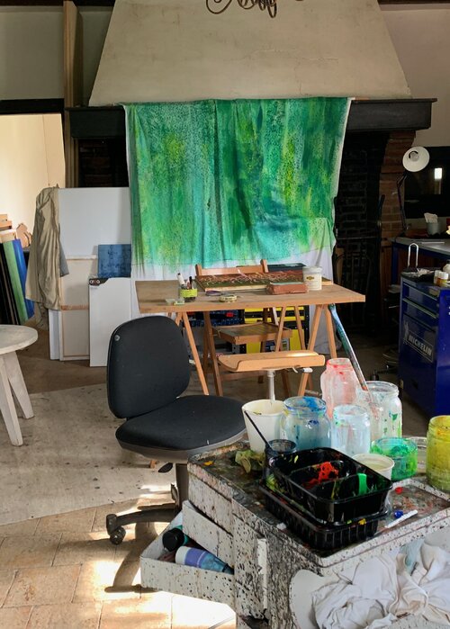 L ILE ROSE by marie anne Baron (2019) : Painting Acrylic, Chalk on ...