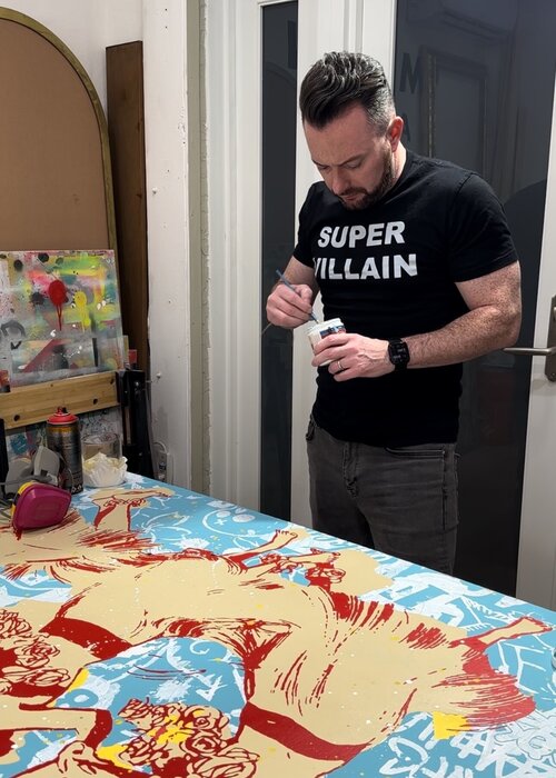 The Girls by Daniel Marin (2019) : Painting Acrylic, Collage on Wood - Singulart