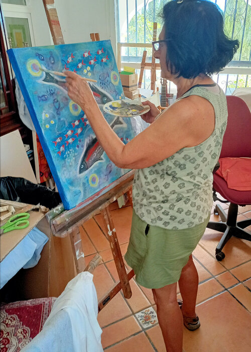 tangarine by Nalini Shanthi Cook (2023) : Painting Oil, Ink on Canvas ...