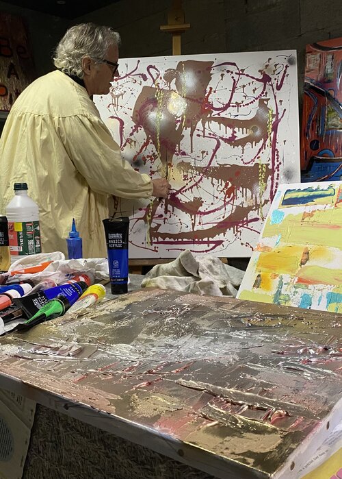 COSMIQUE by Jacky hoff (2023) : Painting Acrylic, Oil on Canvas - Singulart