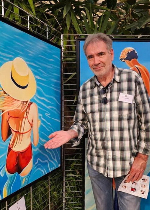 In a cool island... de Joe AME (2025) : Peinture Huile sur Lin - Singulart