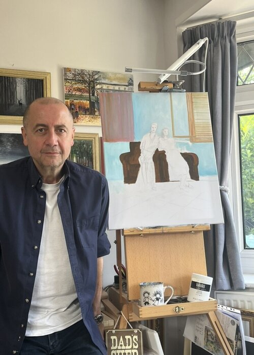 My Parents, Lebanon, 1955 de Samir Farah (2025): Pintura Acrílico en ...