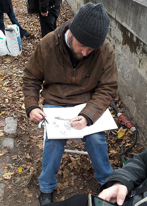 Rue de Paris by Grégory GENG (2008) : Drawing Pencil, Pen on Paper ...