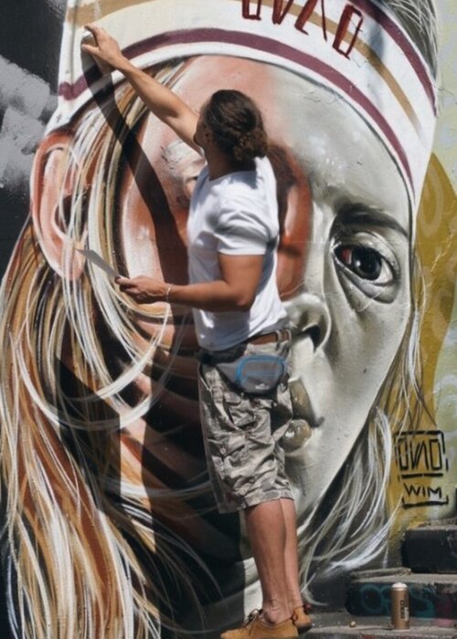 Coin flip de Tim Müller (2025) : Peinture Collage, Graffiti sur Bois ...