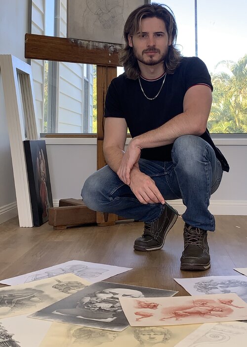 Parthenon Frieze de Thomas Alexander (2019) : Dessin Craie sur Papier - Singulart