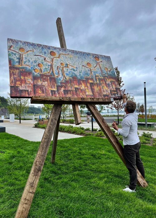 Chrysocolle pour symphonie en si bémol majeur de Victor Abel (2025) : Peinture Huile, Dorure sur ...