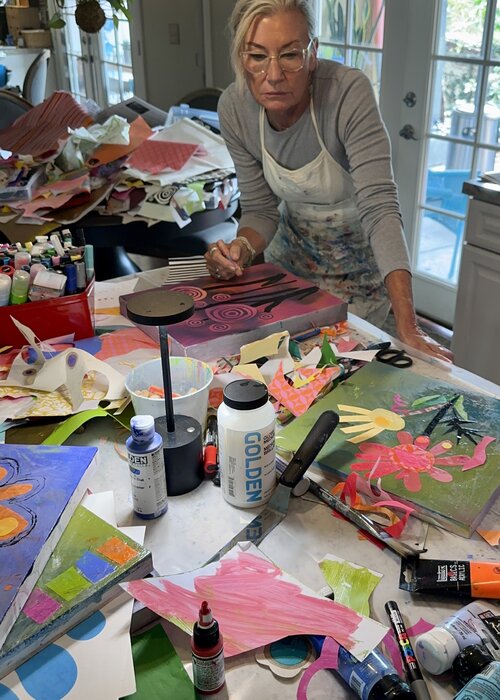 midnight garden by Kathy Dunaway (2025) : Work on Paper Acrylic ...