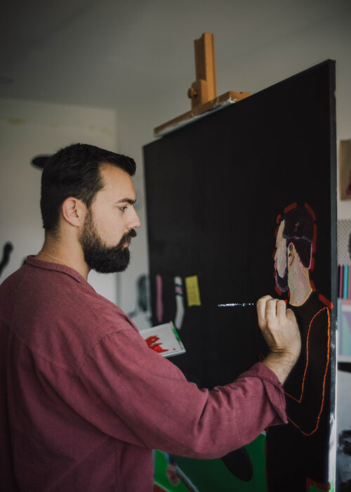 Modern Inmate II by Daniel Xavier (2020) : Painting Acrylic, Oil on Linen - Singulart