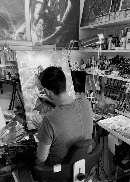 Iron-Man Infinity War de Marco Russo (2019) : Peinture Acrylique sur Papier - Singulart