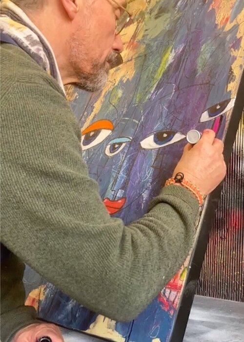 Tu viens de Eric Doisy (2023): Pintura Acrílico, Collage en Lienzo ...