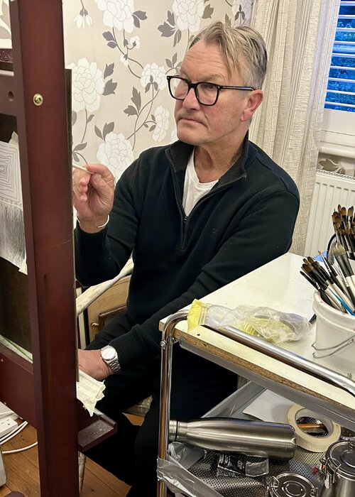 Rajasthani Woman with Camels door Mark Clark (2022) : Schilderij Olie op Kunststof plaat - Singulart