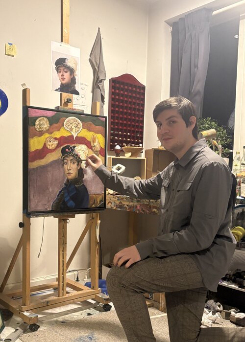 Birdhouse blues de Kristian Andreasen (2023) : Peinture Huile sur Lin - Singulart