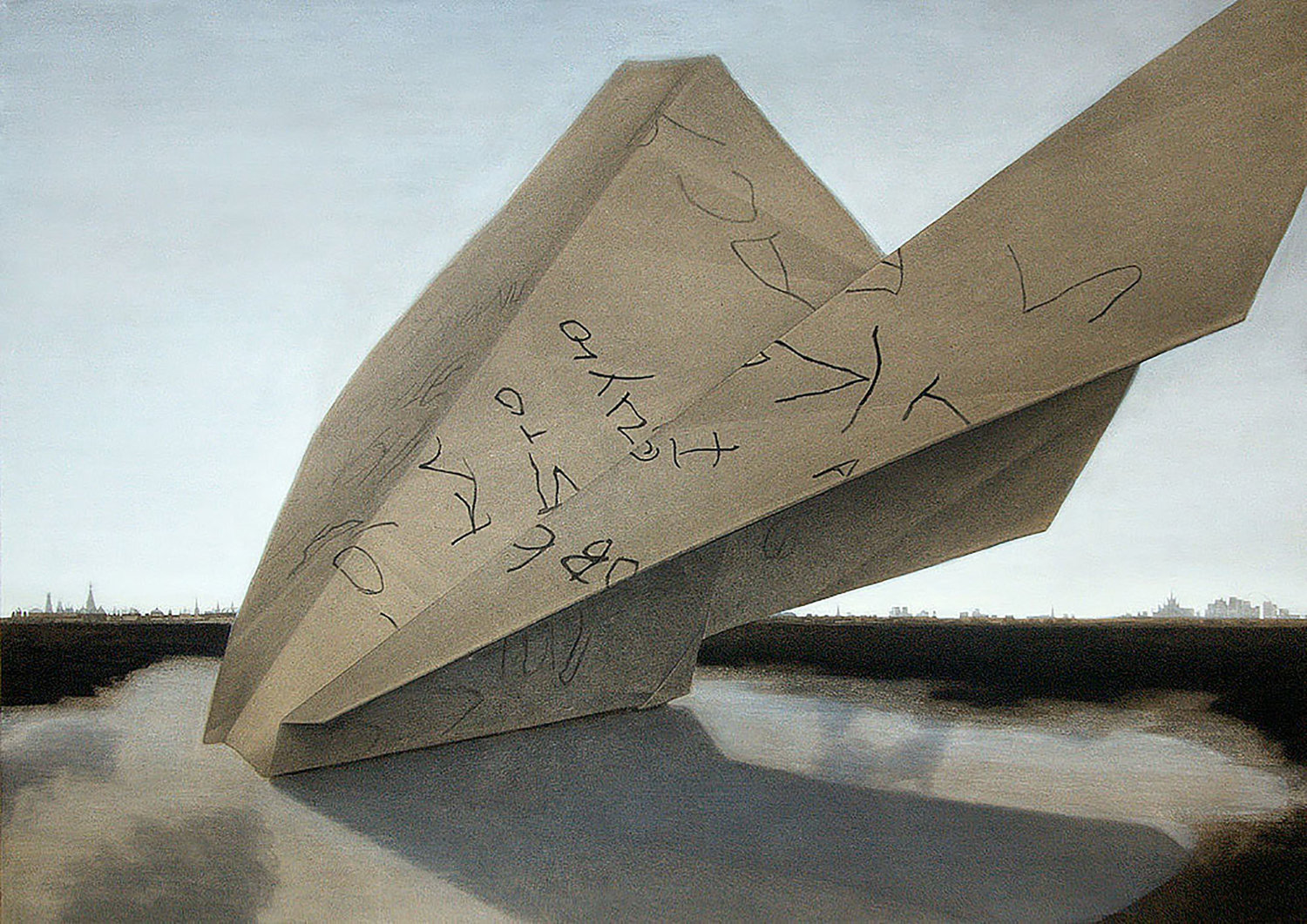 The landed paper-plane by Anastasia Kuznetsova-Ruf (2010) : Painting ...