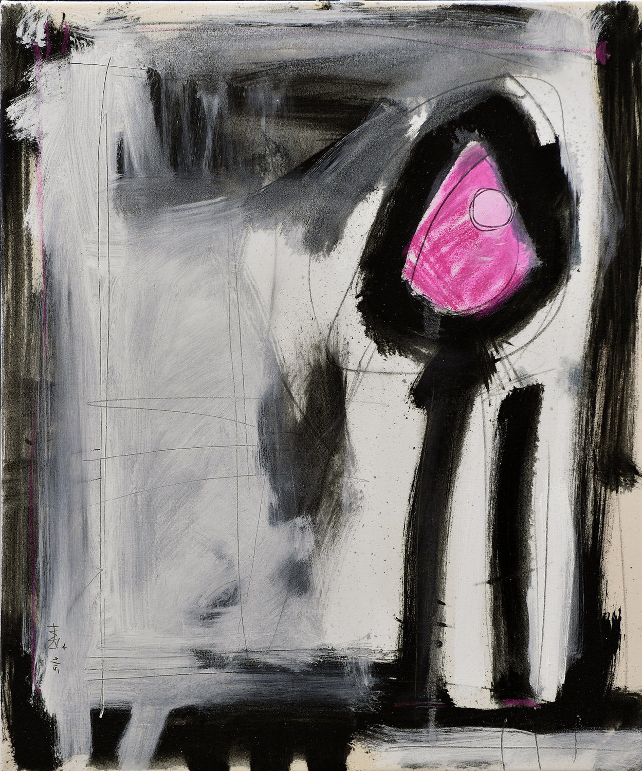 Ohne Titel 1 de Harald Beierl (2015) : Peinture Huile, Crayon sur Toile - Singulart