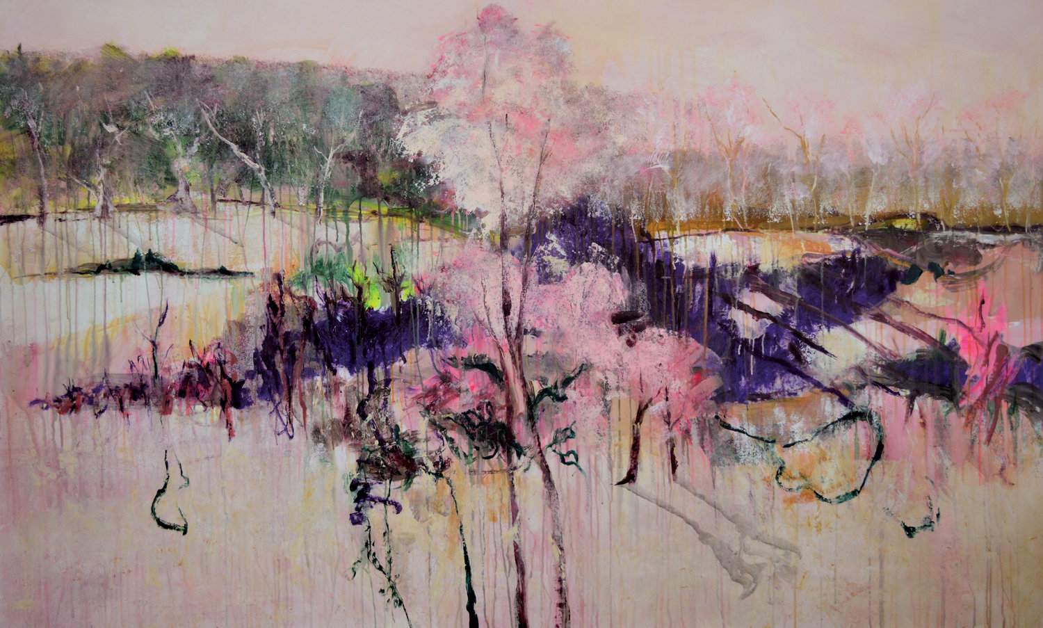 Into the landscape by Carsten Frank (2016) : Painting Acrylic, Oil on ...