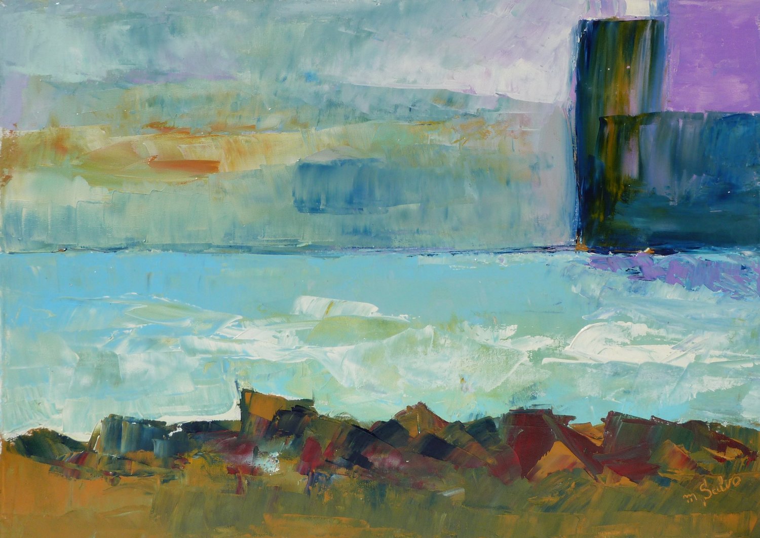 Porticciolo by Mario Salvo (2017) : Painting Acrylic, Engraving on ...