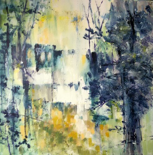 Scandinavian Autumn by Aase Lind (2018) : Painting Acrylic, Pencil on ...