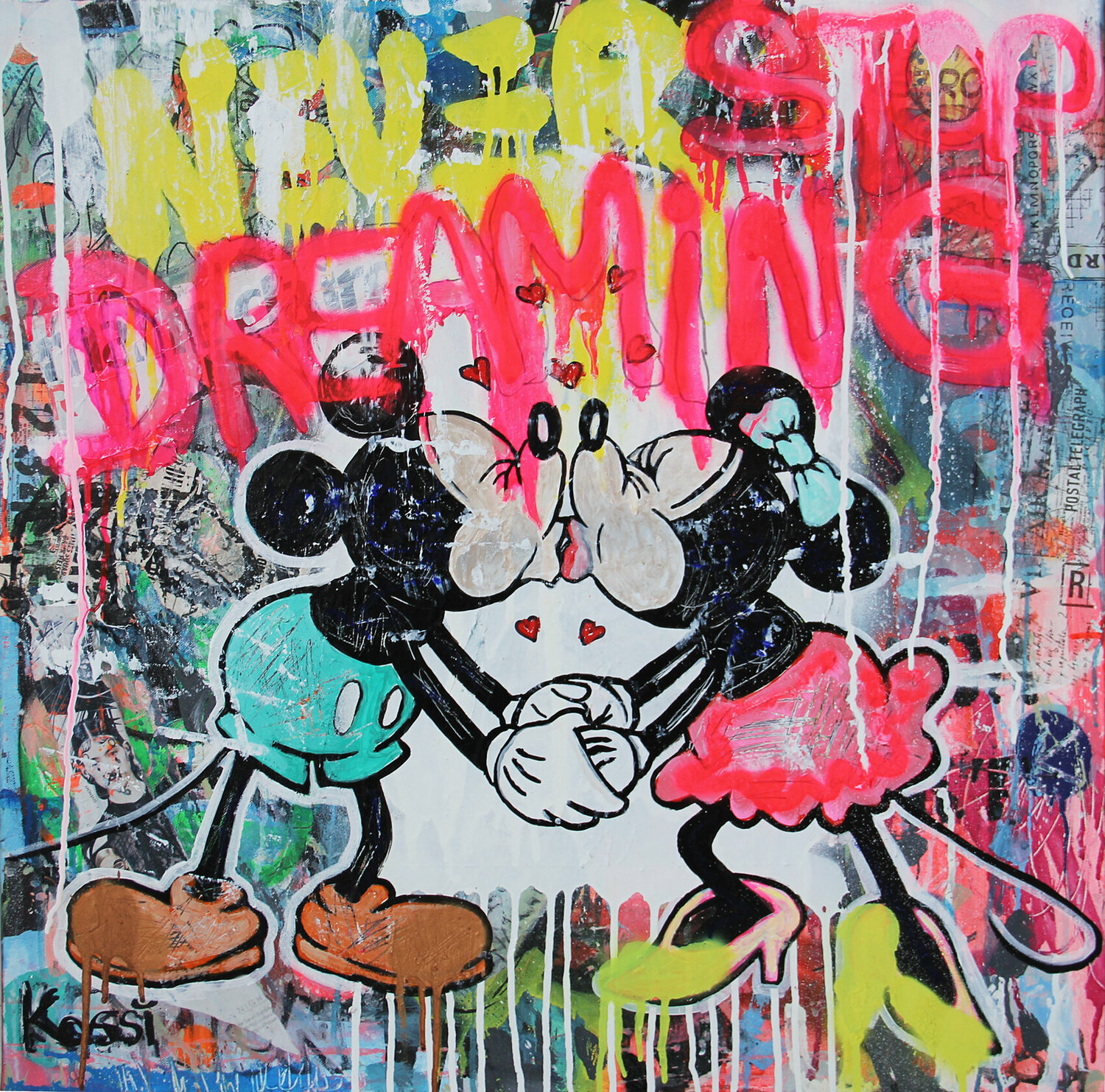 Love and Kisses by Kristin Kossi (2019) : Painting Acrylic, Spray Paint ...