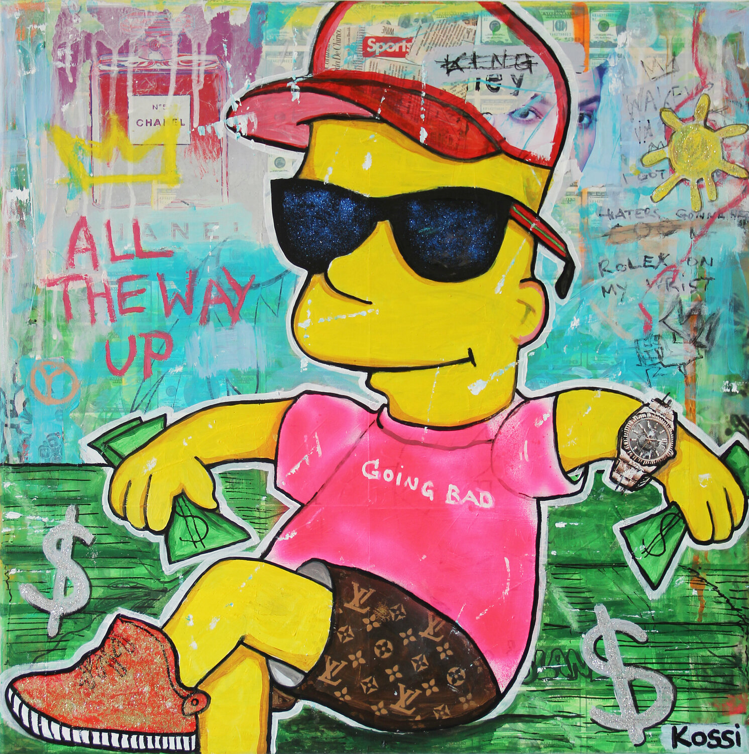 Bart Simpson Money by Kristin Kossi (2019) : Painting Acrylic, Lacquer ...