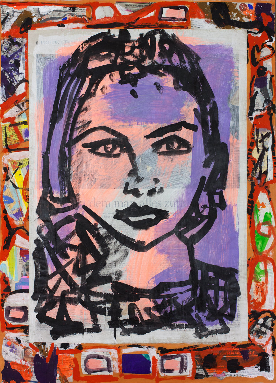 Amora Craft von Ahmed Borai (2017): Werk auf Papier Acryl auf Papier ...