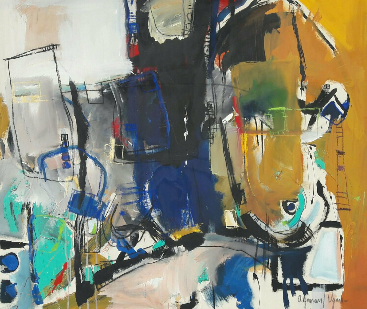 Jugando en azul de Olga Armand Ugon (2017): Pintura Acrílico en Lienzo ...