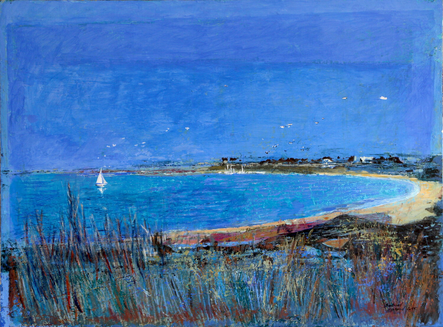 Blue bay by Bertrand Girard (2015) : Painting Acrylic on Canvas - Singulart