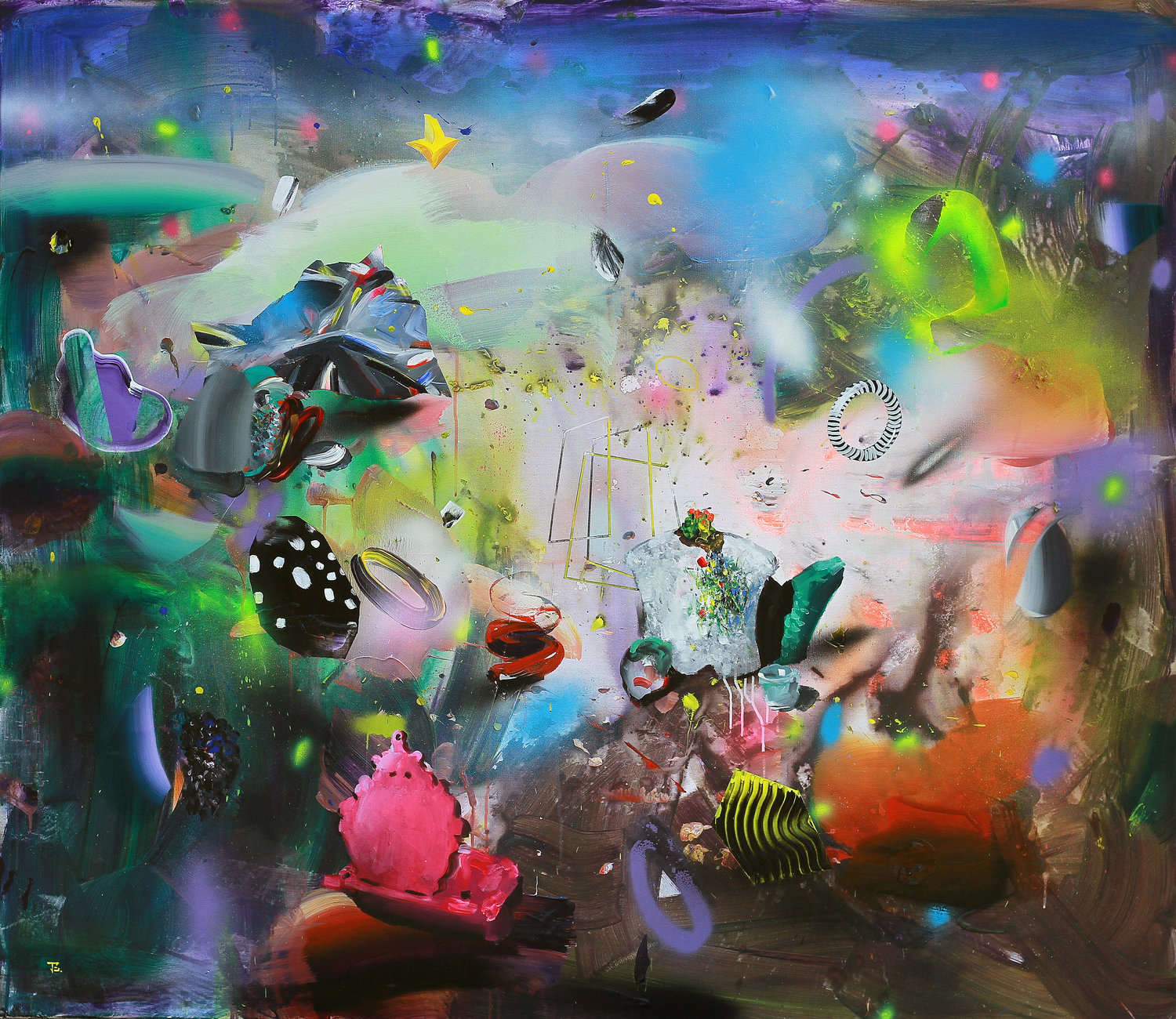 Nocturne no.2 by Edith Torony (2017) : Painting Acrylic, Spray Paint on ...