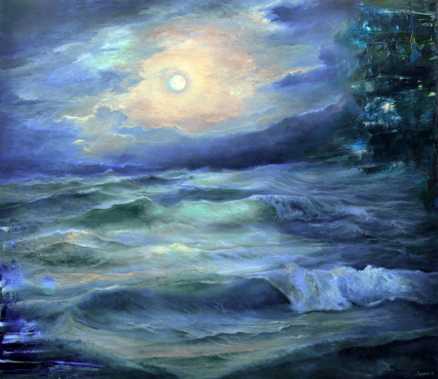 Moonlight by Sergey Lutsenko (2018) : Painting Oil on Canvas - Singulart