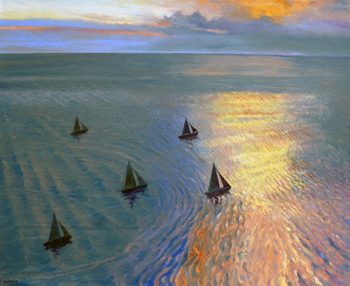 Golden Morning by Sergey Lutsenko (2020) : Painting Oil on Canvas ...