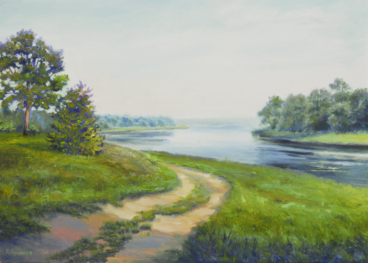 By the river by Sergey Lutsenko (2016) : Painting Oil on Canvas - Singulart