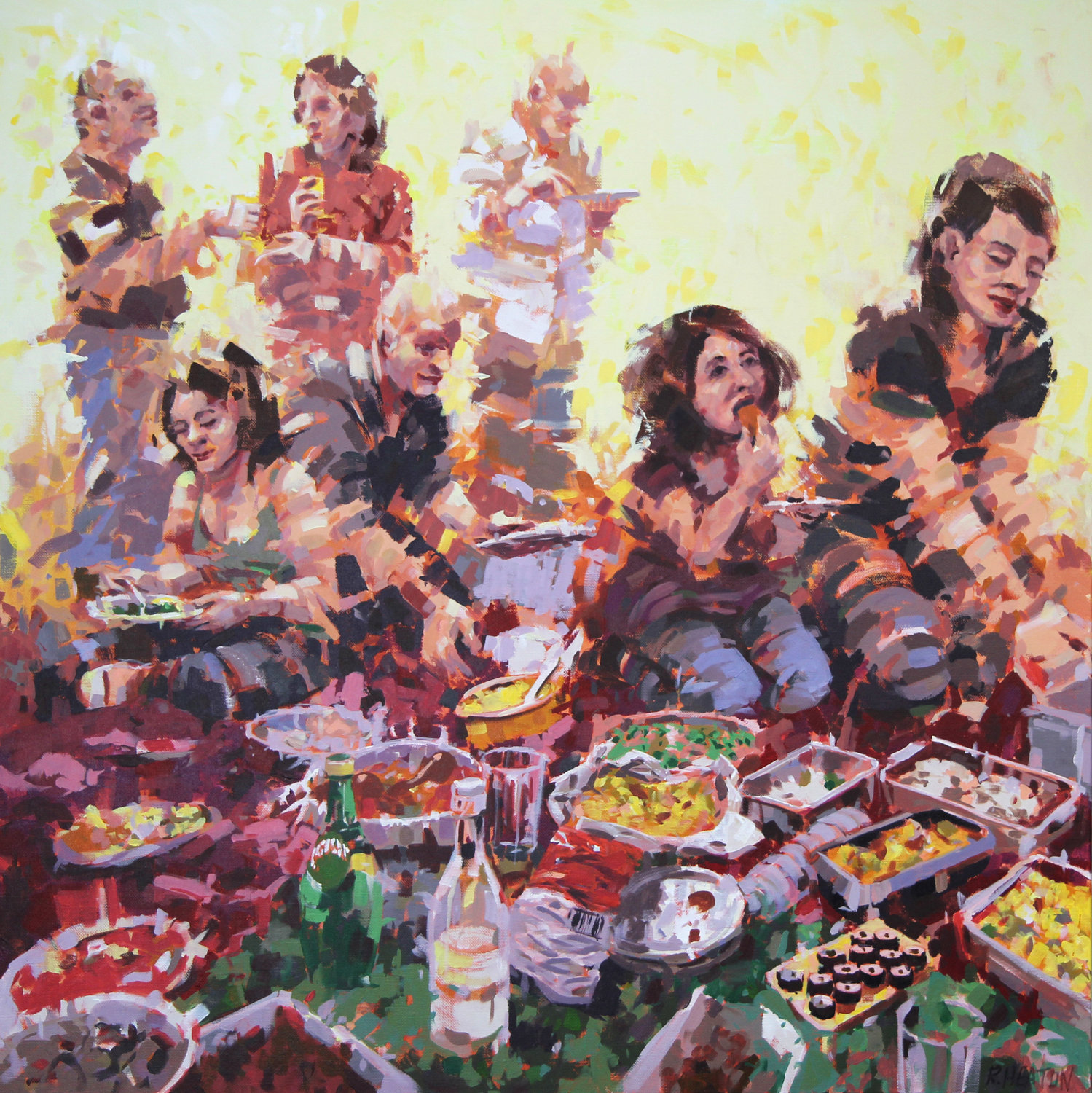 family picnic by Rudyard Heaton (2018) : Painting Acrylic on Linen ...
