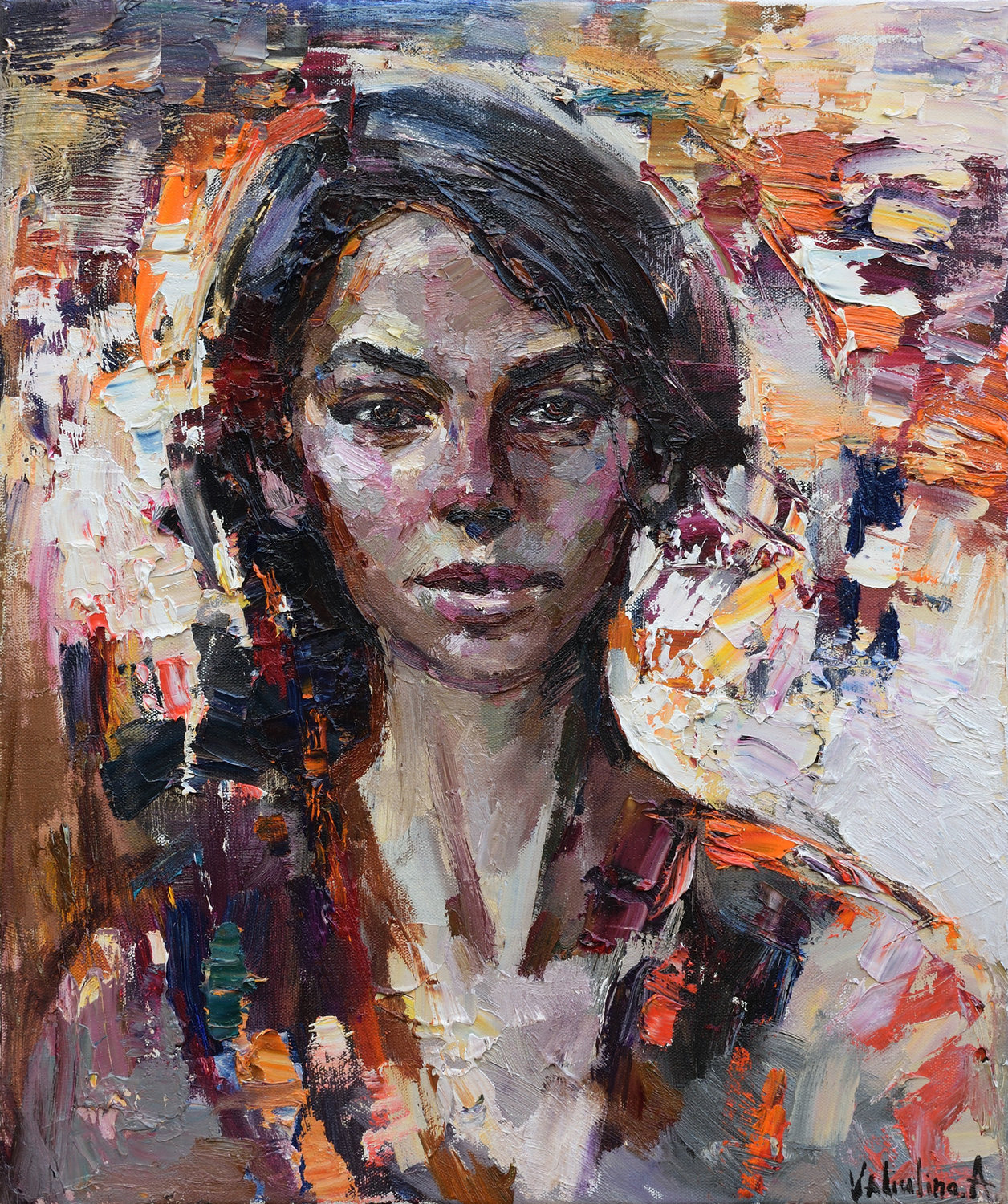 Abstract girl portrait painting #14 by Anastasiya Valiulina (2018 ...