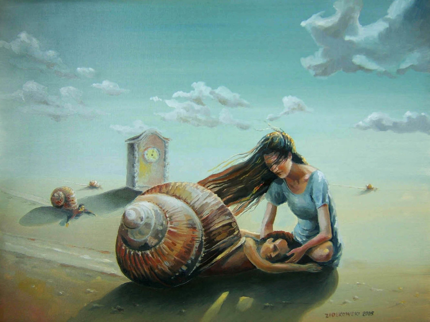 TIME OF SNAIL von Gregor Ziolkowski (2005): Malerei Öl auf Leinwand ...