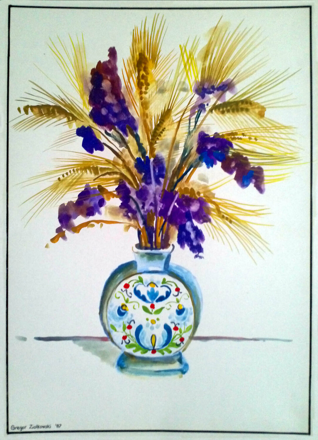 WILDFLOWERS 7 by Gregor Ziolkowski (1987) : Painting Watercolor on ...