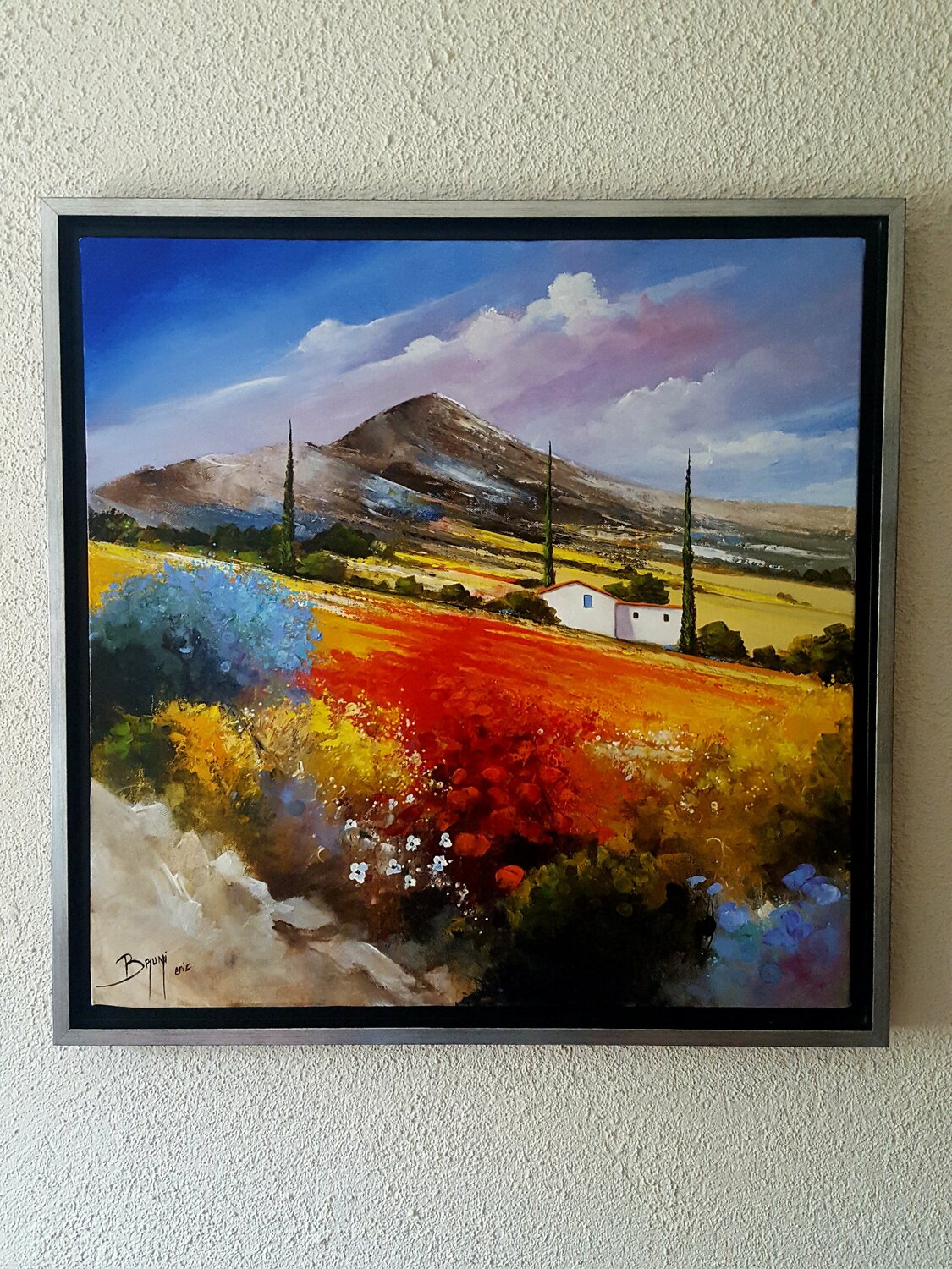 Mas au pied de la montagne by Eric Bruni (2016) : Painting Acrylic, Oil ...